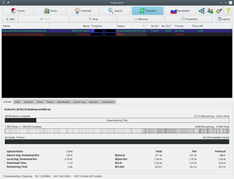 Tixati - BitTorrent client | LinuxMaster Club